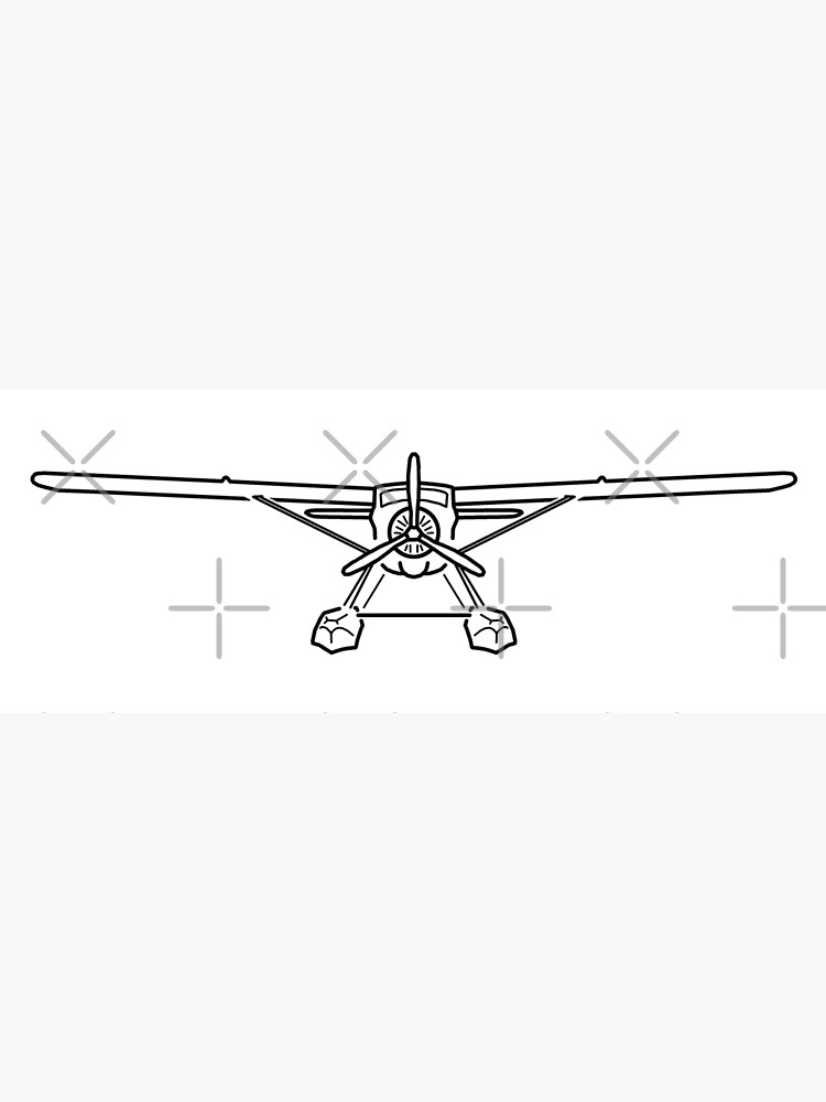 "Float plane classic aircraft black outline graphic" Poster for Sale by ...