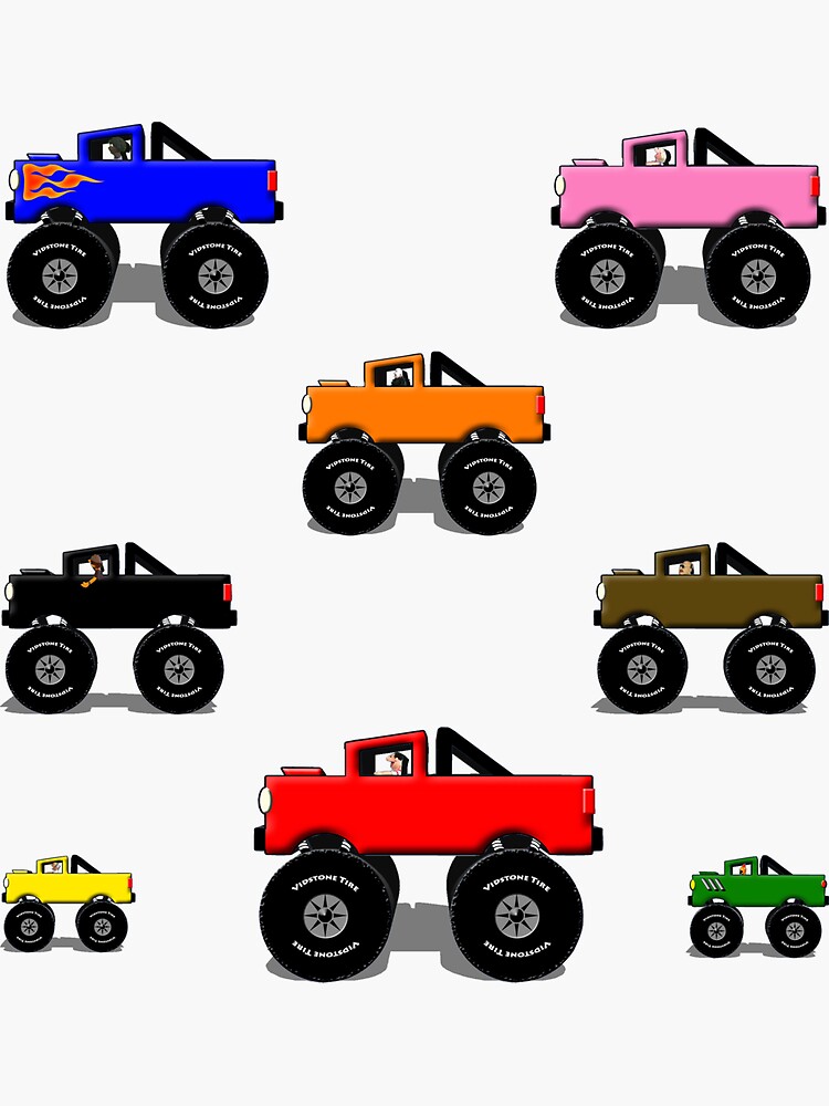 "Monster Truck Colors - Vids4Kids" Sticker for Sale by TimmyUppetPlace ...