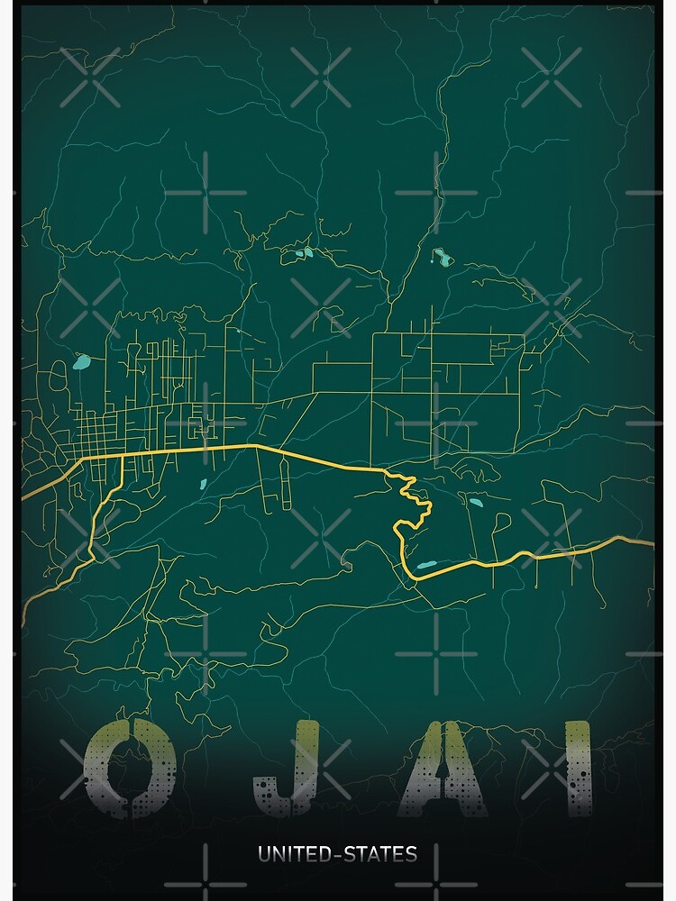 "Ojai map California" Art Board Print for Sale by PostersProf1 | Redbubble