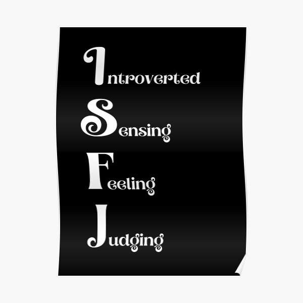 "ISFJ" Poster for Sale by CognitiveMinds | Redbubble
