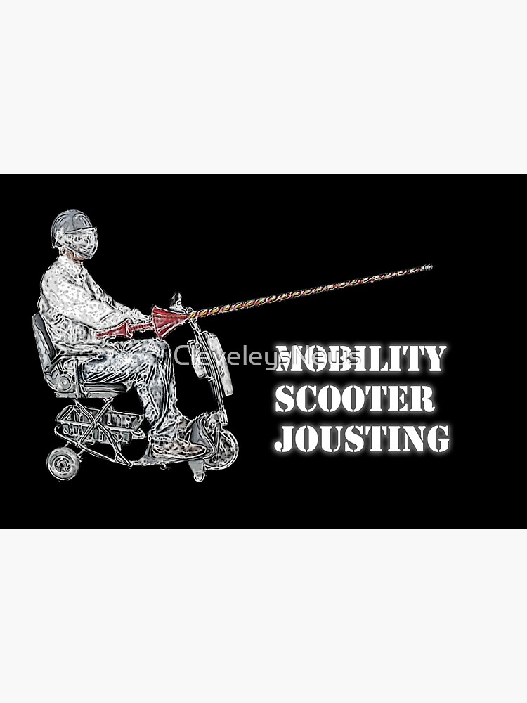 "Mobility Scooter Jousting" Sticker for Sale by CleveleysNews | Redbubble