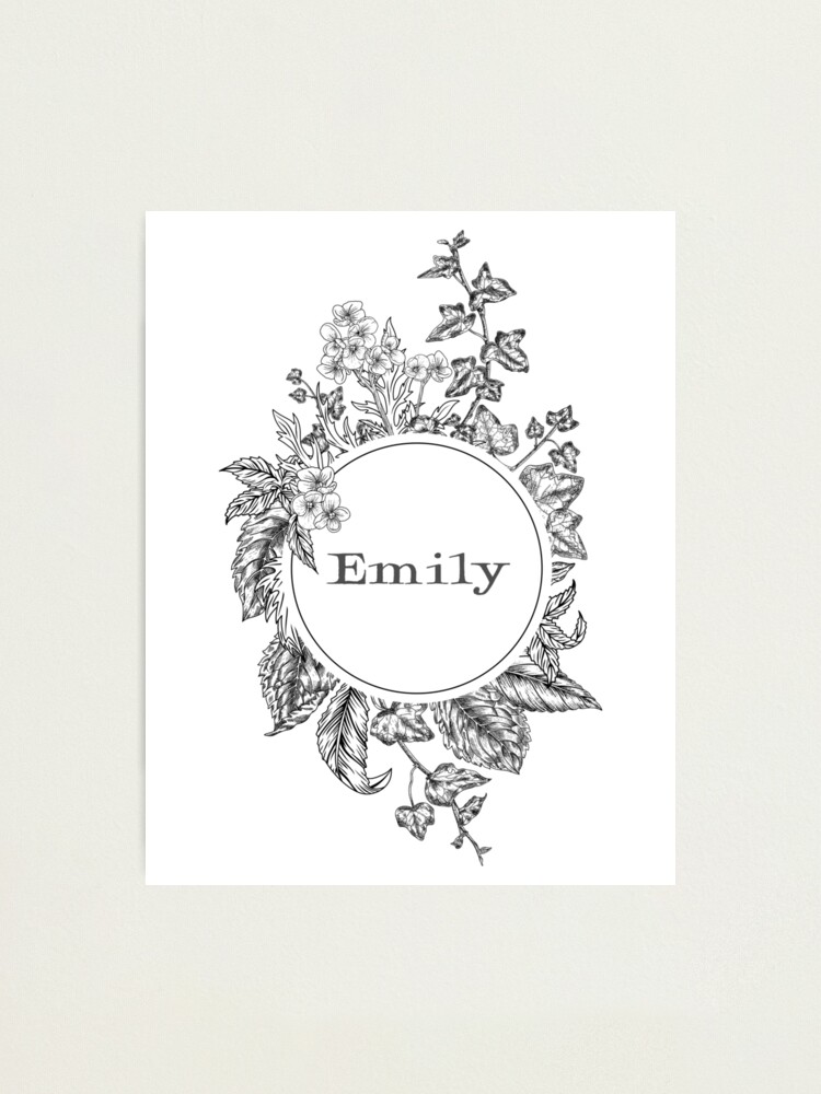 "Baby Girl Name Sign Emily in Vintage Floral Frame | New Baby Girl Gift ...