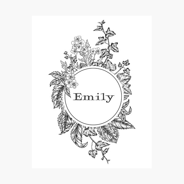 "Baby Girl Name Sign Emily in Vintage Floral Frame | New Baby Girl Gift ...