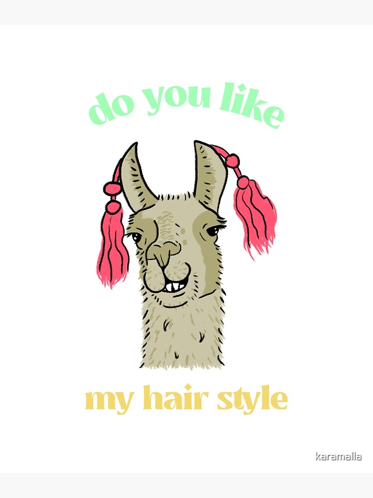 "Lama cute hair style with red funny hair ," Poster for Sale by ...