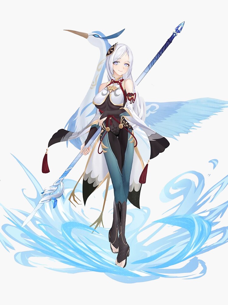 "genshi impact shenhe " Sticker by PURPLESHORT | Redbubble