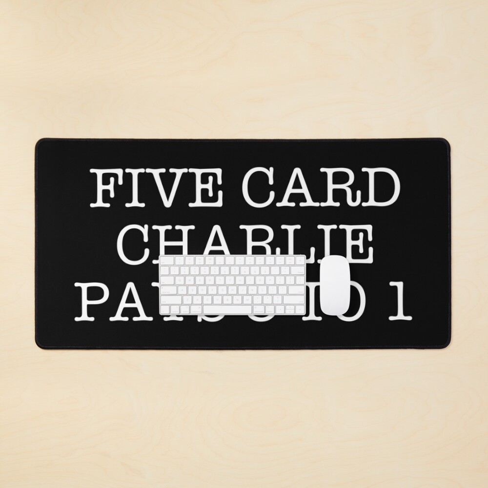 "Five card Charlie pays 5 to 1 (White on Black)" Photographic Print for ...