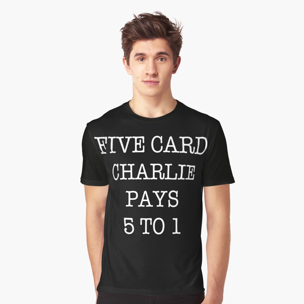 "Five card Charlie pays 5 to 1 (White on Black)" Photographic Print for ...