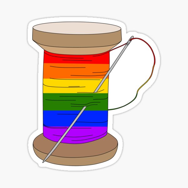 "Thread Spool (Rainbow)" Sticker for Sale by nklange240 | Redbubble
