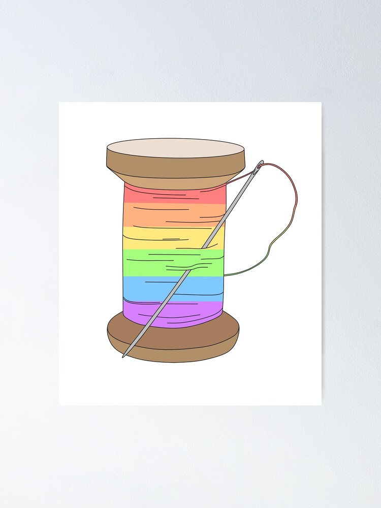 "Thread Spool (Pastel Rainbow)" Poster for Sale by nklange240 | Redbubble