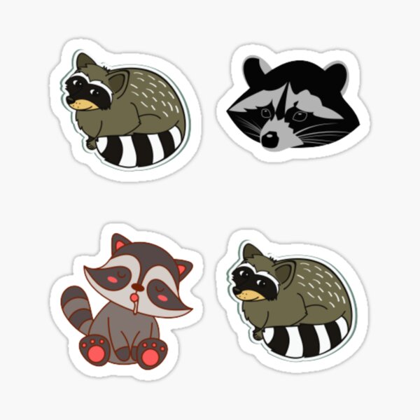 "raccoon sticker pack" Sticker by Animalzz | Redbubble