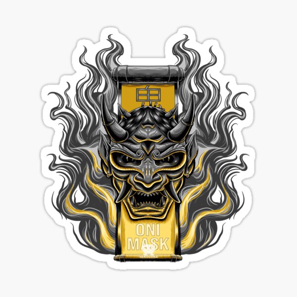 "Japanese Hannya Mask" Sticker for Sale by Nekogama | Redbubble