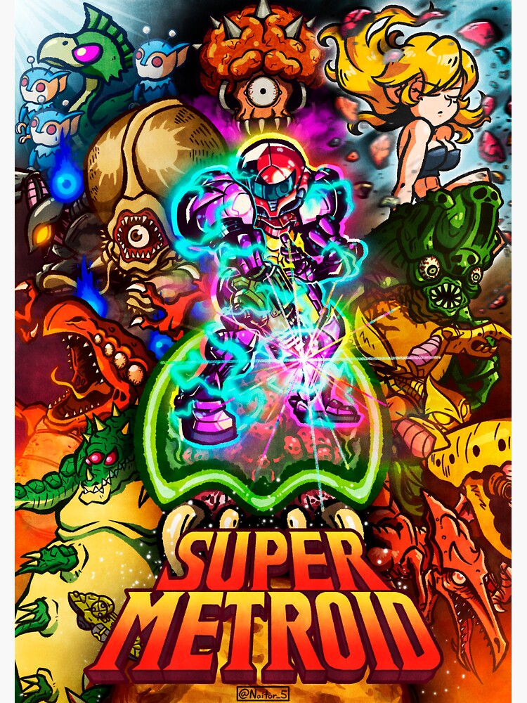 "Super Metroid Illustration" Sticker for Sale by Naitor5 | Redbubble