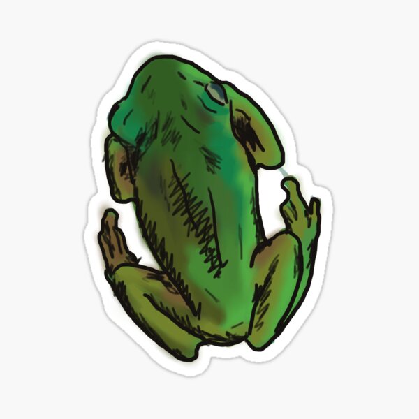 "Kiwi the Tiny Green Tree Frog" Sticker for Sale by Little-Red-1001 ...