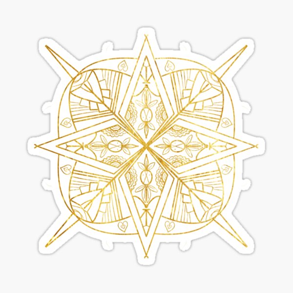 "gold pattern flower inspired magic book " Sticker for Sale by ...