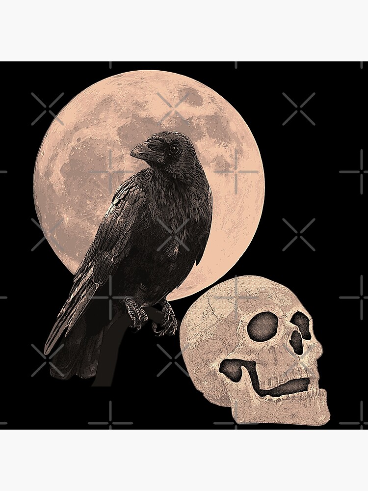 "Night motif with common raven and skull design, great goth design ...