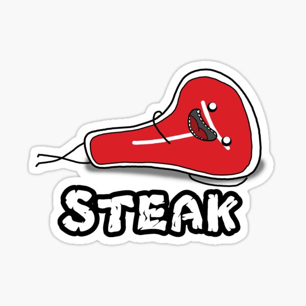 "Steak" Sticker for Sale by Kerltoons | Redbubble