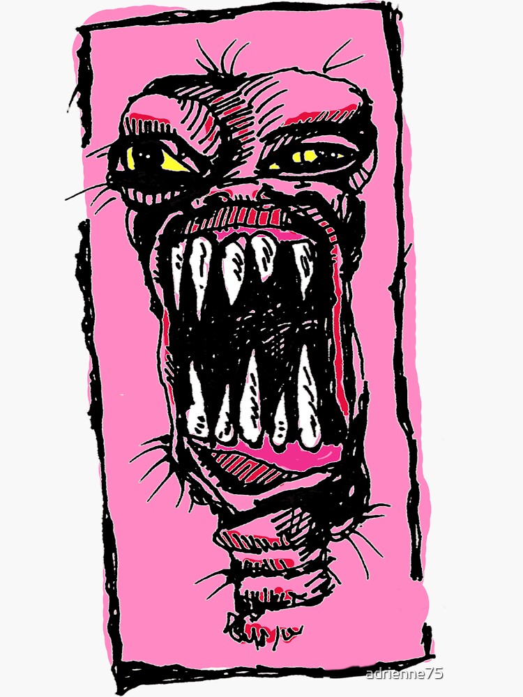 "Punk teeth MONSTER!!!" Sticker for Sale by adrienne75 | Redbubble