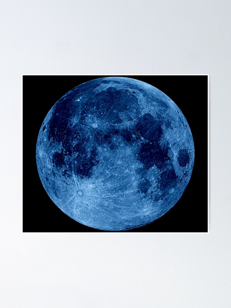 "Blue Full Moon / Circle / Full Moon / Blue Moon / Night Sky / Sticker ...