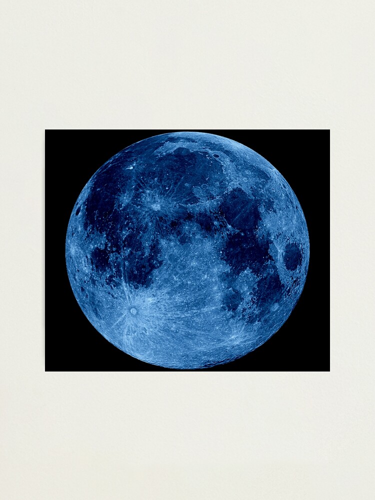 "Blue Full Moon / Circle / Full Moon / Blue Moon / Night Sky / Sticker ...