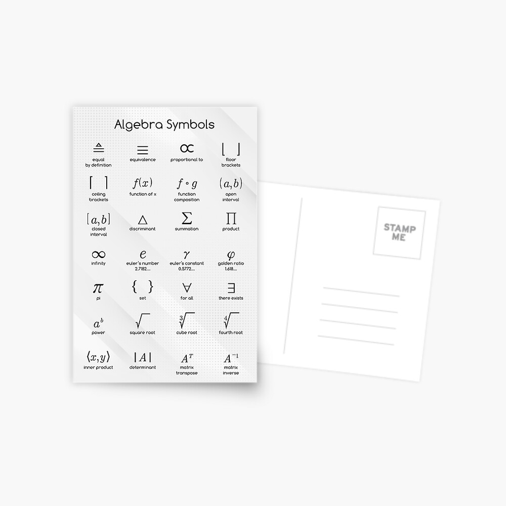 "Algebra Symbols" Poster for Sale by coolmathposters | Redbubble
