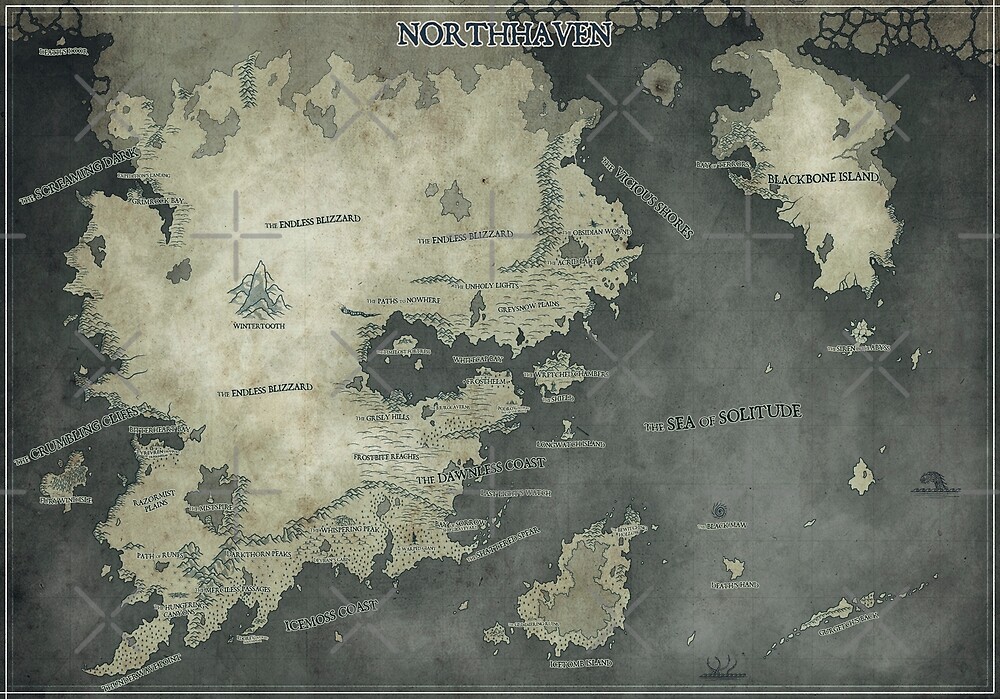 "Fantasy Map - Frosthelm - Arctic Horror" by zachholmbergart | Redbubble