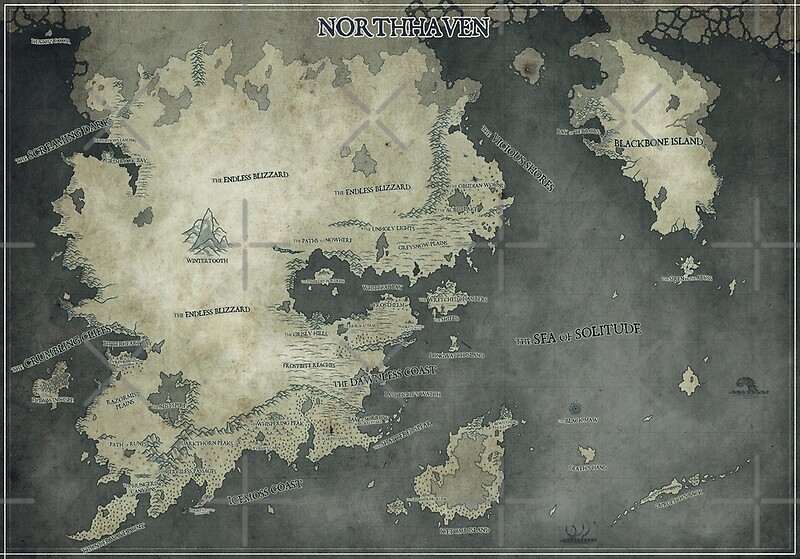 "Fantasy Map - Frosthelm - Arctic Horror" by zachholmbergart | Redbubble