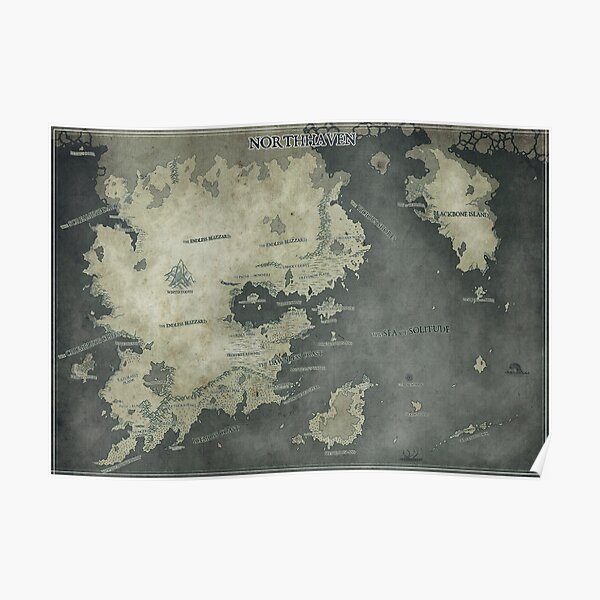 "Fantasy Map - Frosthelm - Arctic Horror" Poster by zachholmbergart ...