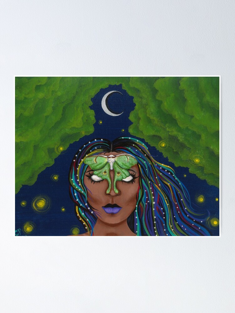 "Moon Goddess Luna Moth " Poster for Sale by CassandraPeck | Redbubble