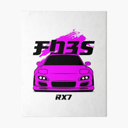 "Front pink rx7 fd3s" Art Board Print by goldentuners | Redbubble