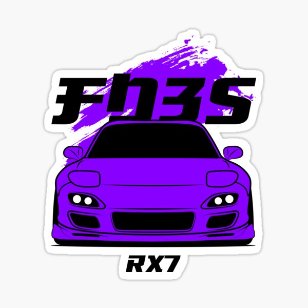 "Front purple rx7 fd3s" Sticker for Sale by goldentuners | Redbubble