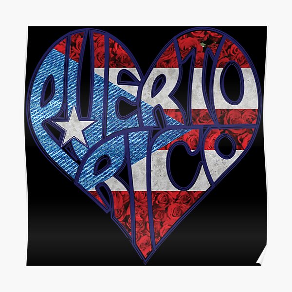 "Puerto Rico Heart Boricua Love Shirt Sticker" Poster for Sale by ...