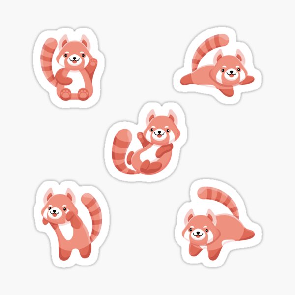 "5 Red Pandas " Sticker for Sale by CrystalWhitlow | Redbubble