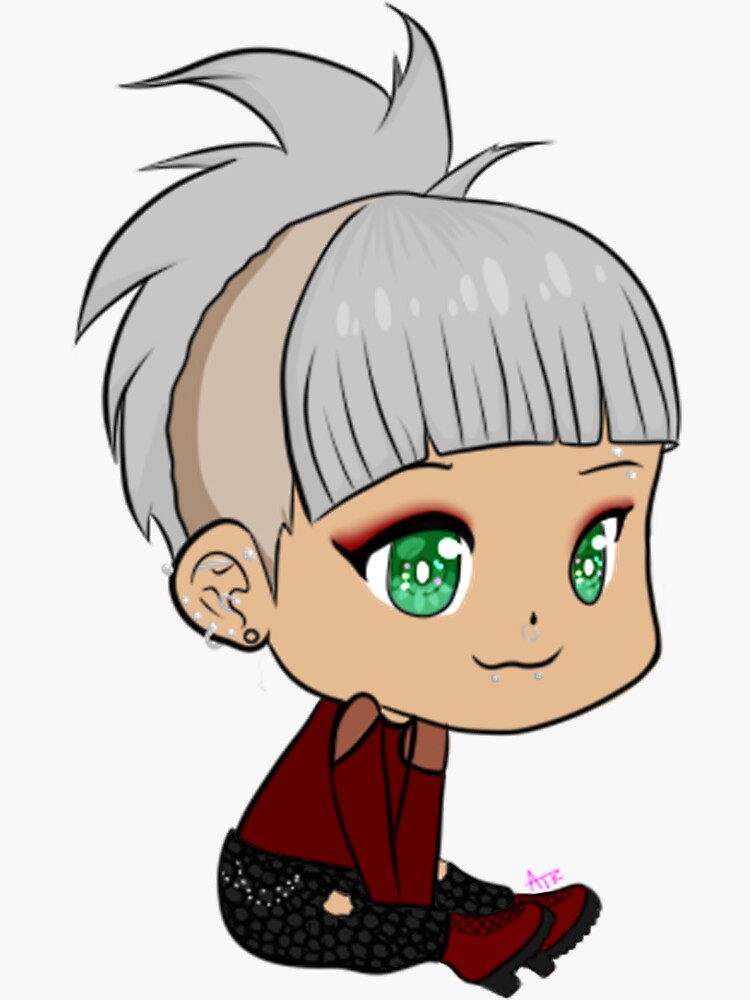 "Chibi Punk Rocker - Lychee" Sticker by AndroGalaxy | Redbubble