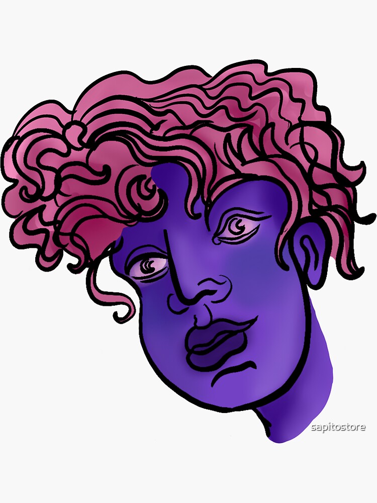 "Purple Person | Illustration of a Portrait of a Purple Person" Sticker ...