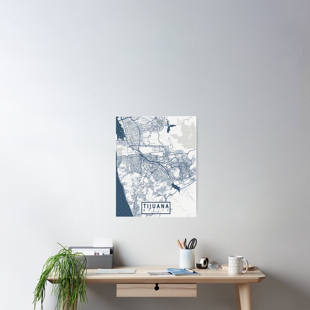 "Tijuana City Map of Mexico - Coastal" Poster by deMAP | Redbubble