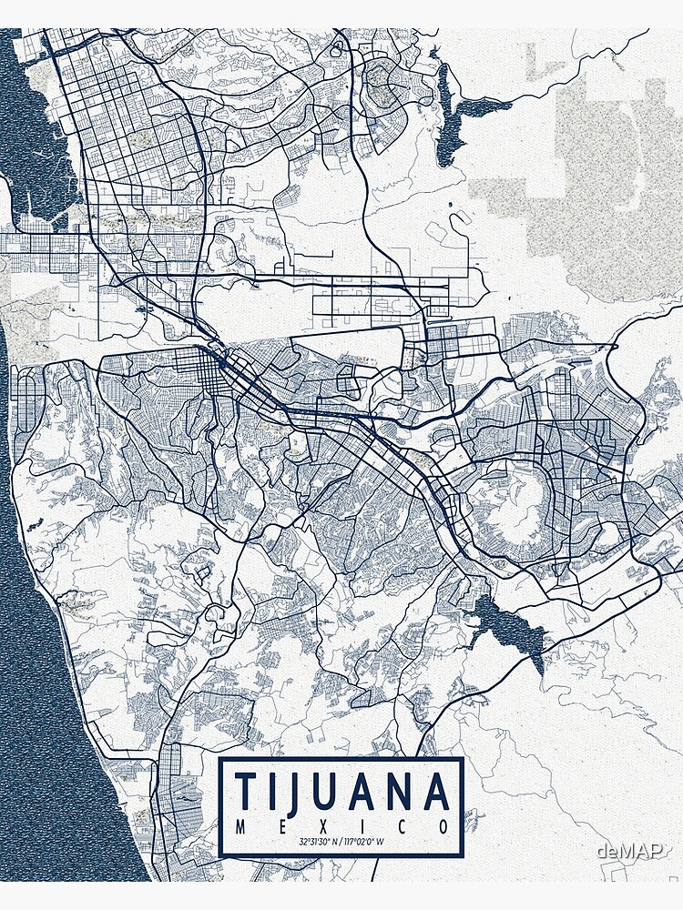 Tijuana Mexico Maps Tijuana Light City Map Tien Stencil Digital