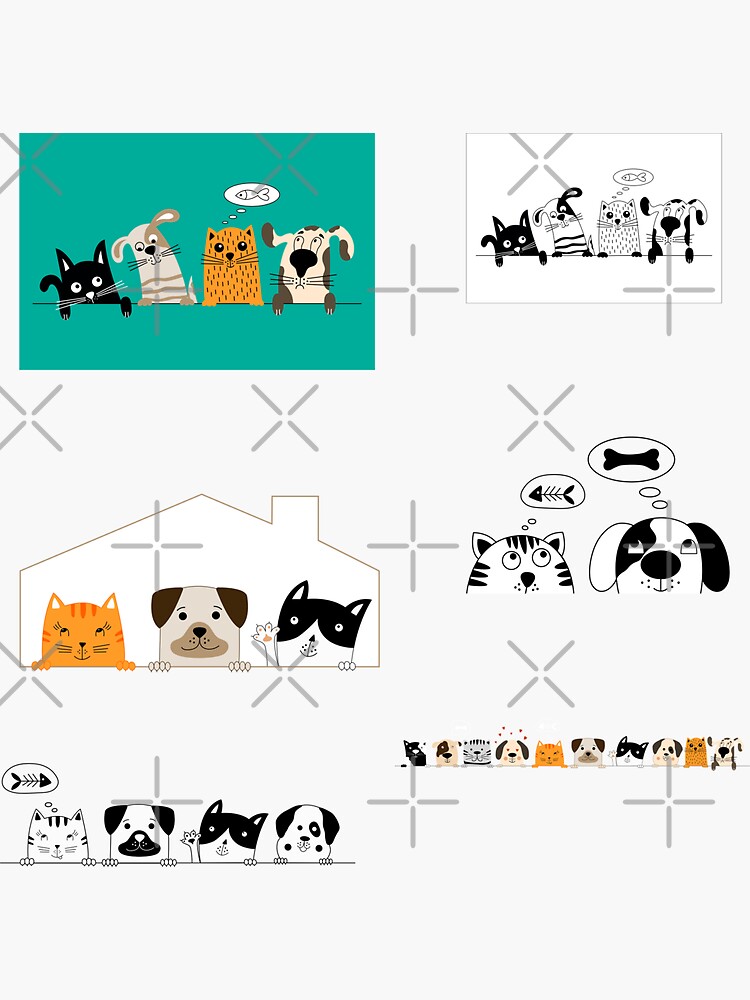 "My Cat and Dog Are Besties/Cute Cat and Dog Short Quote Design for Pet ...