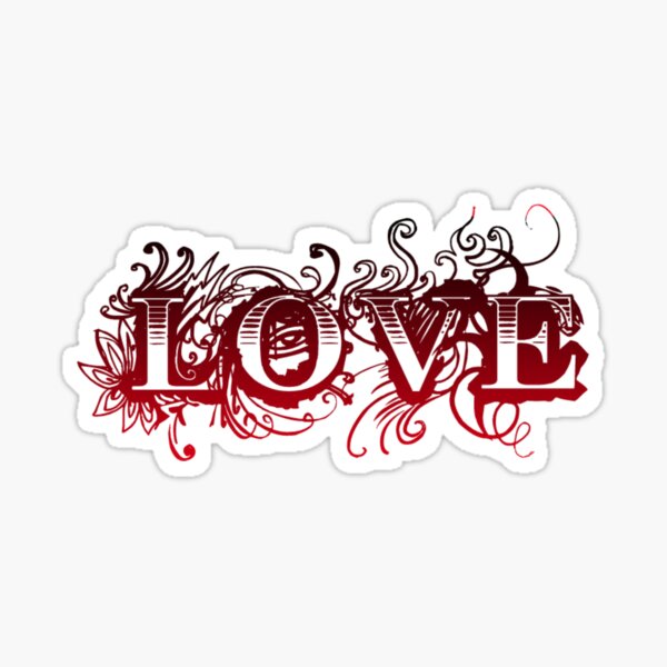 "Love | Beautiful Love Word Art" Sticker for Sale by ForeverFashions ...