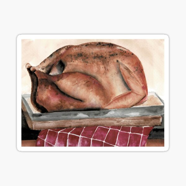 "Cooked Turkey " Sticker for Sale by TwoFullMoonsArt | Redbubble