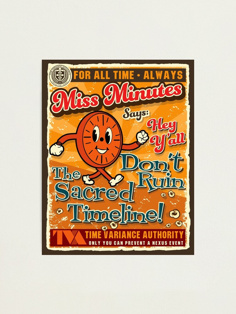 "TVA Miss Minutes Retro Poster" Photographic Print for Sale by alhern67 ...
