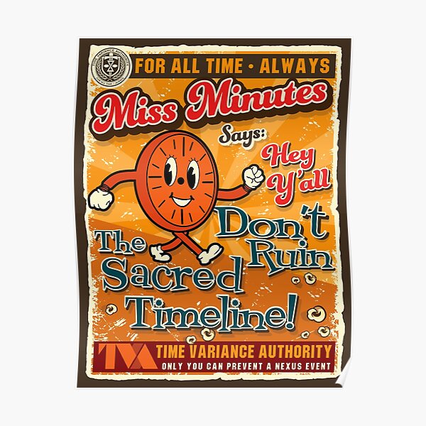 "TVA Miss Minutes Retro Poster" Poster by alhern67 | Redbubble