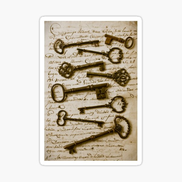 "Old keys on letter" Sticker for Sale by photogarry | Redbubble