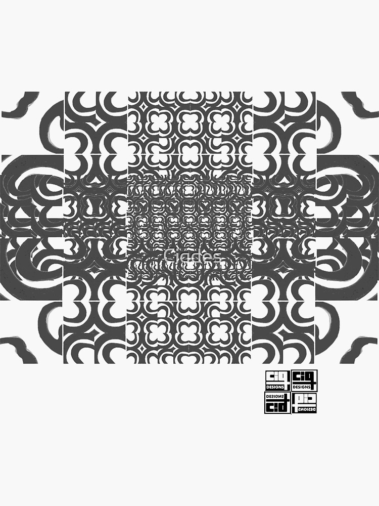 "Slight Overlay Indigenous Patterns Black and White" Sticker for Sale ...