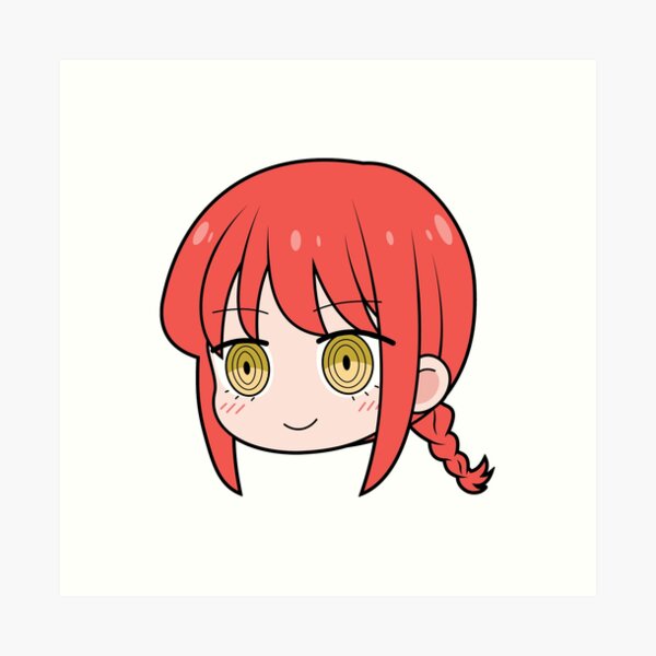 "Chainsawman Makima Chibi Head" Art Print for Sale by ChibiCheems ...