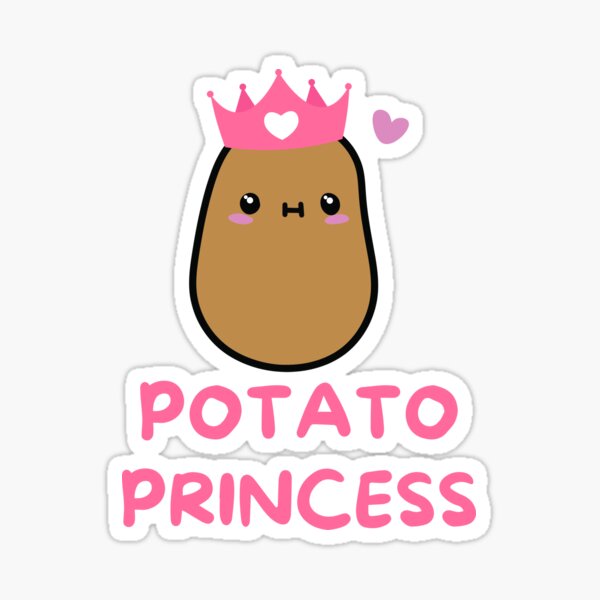 "Potato Princess Cute Potato Gift" Sticker for Sale by BhavyaBathla ...