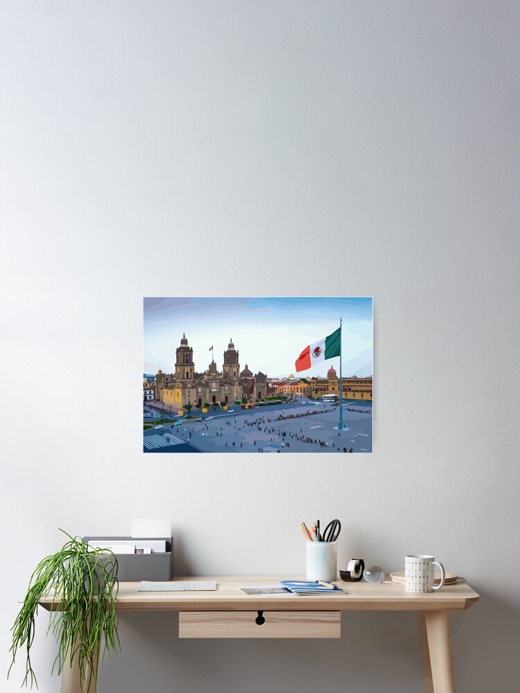 "Zocalo Square Painting" Poster for Sale by gktb | Redbubble