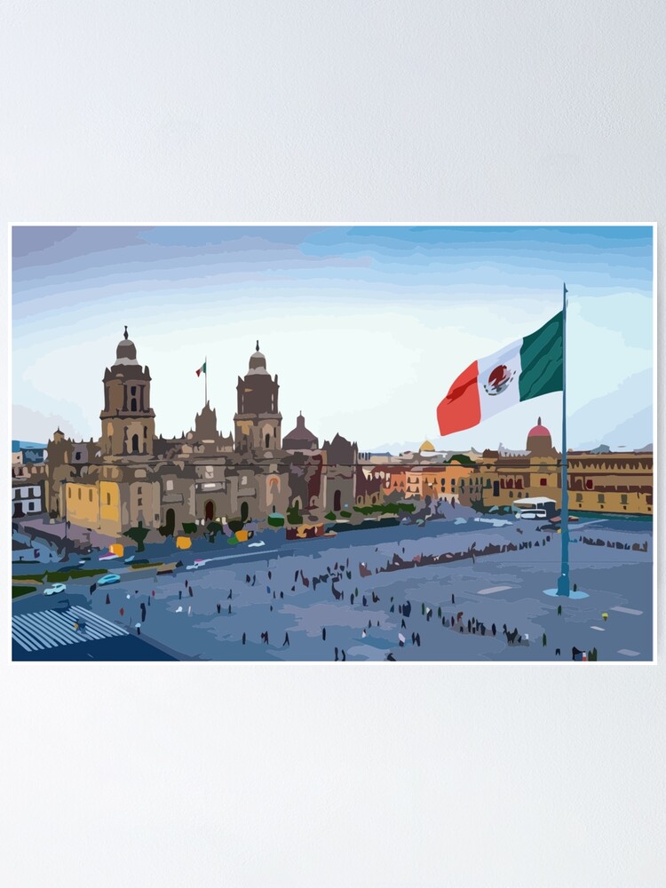 "Zocalo Square Painting" Poster for Sale by gktb | Redbubble