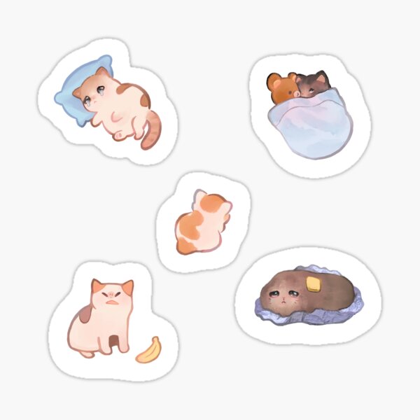 "Meme Cat Sticker Pack" Sticker by RottenDollArt | Redbubble