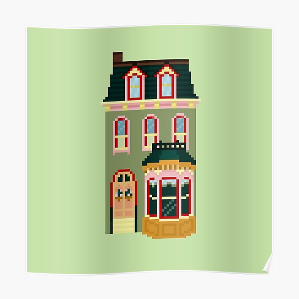 "Green Building/House pixel art" Poster by tifft | Redbubble