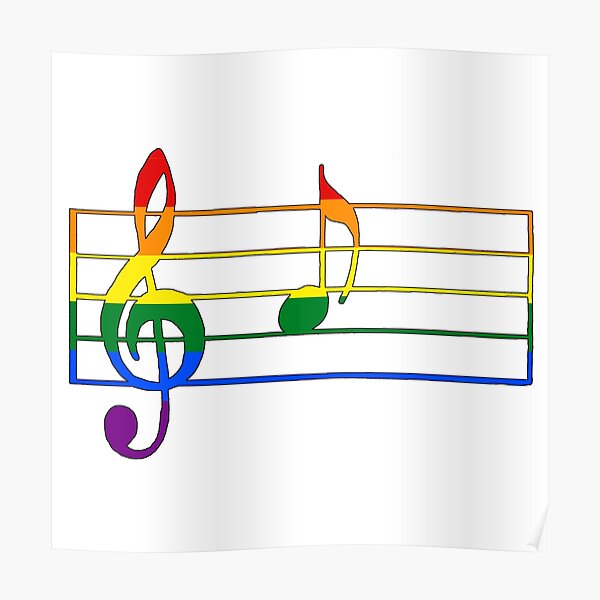 "Rainbow Musical Notes" Poster for Sale by DelirusFurittus | Redbubble